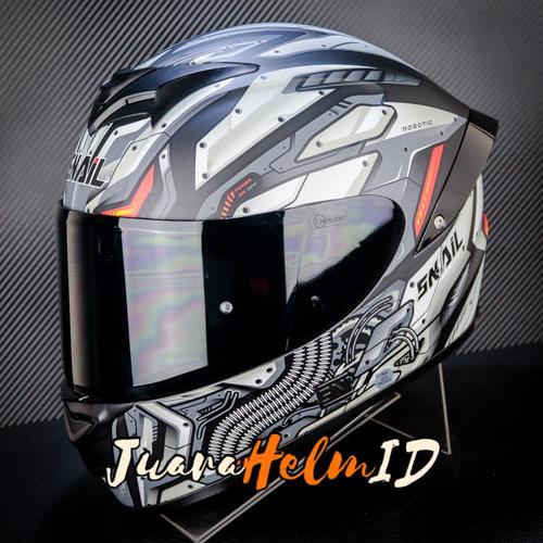 Jual SNAIL HELM FFS2 MOTIF ROBOTIC / GREY DOFF VISOR SMOKE / FULLFACE ...