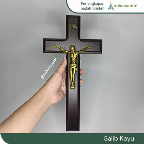 Jual Salib Dinding Gantung Impor Salib Kayu, Corpus Yesus bhn Metal ...