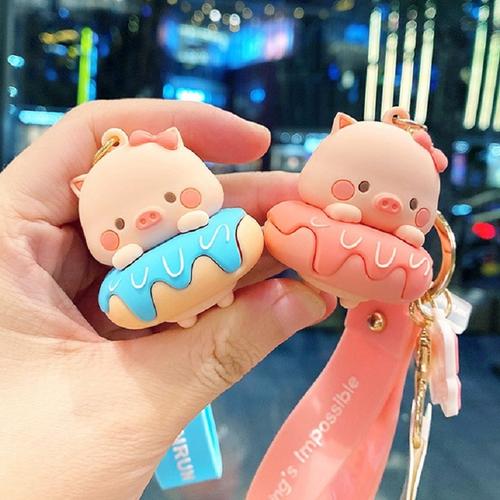 Promo Miniso Piggy Donut Keychain Gantungan Kunci Babi Donut BA4085 ...