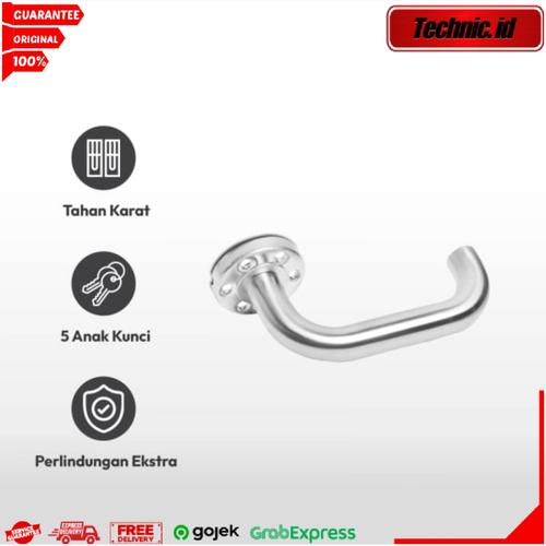 Jual K-lock Set Handle Pintu Lever Handle Set K-Lock Ss 02 Satin ...