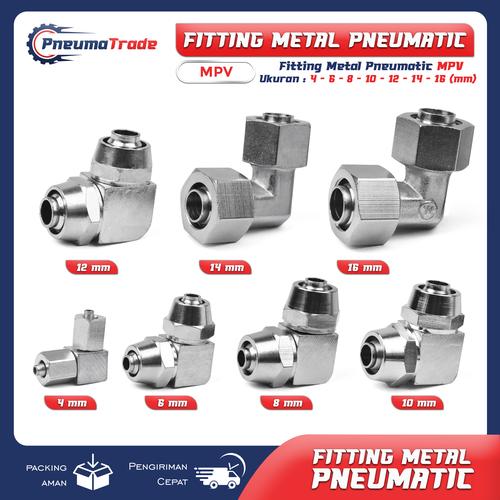 Promo Fitting Pneumatic Metal Elbow L Selang MPV - MPV-16 - Kota ...