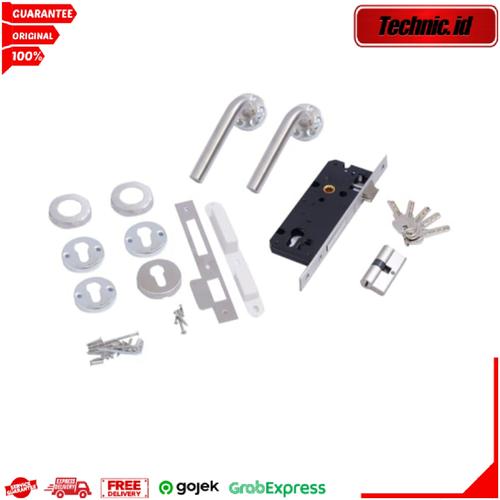 Jual K-lock Set Handle Pintu Lock Set Satin Nickle Set Gagang Pintu ...