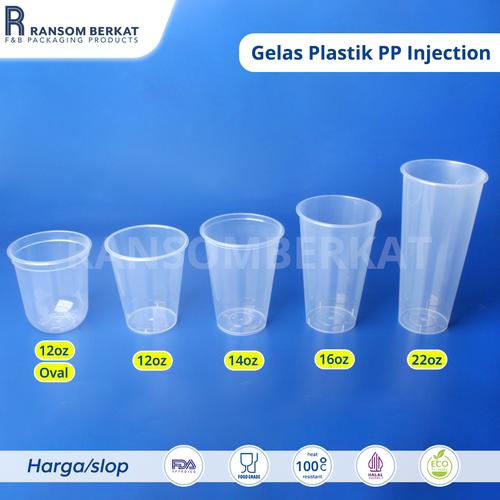 Jual Gelas Plastik Plastic Cup PP Injection (merek RB) - 16oz, Cup ...