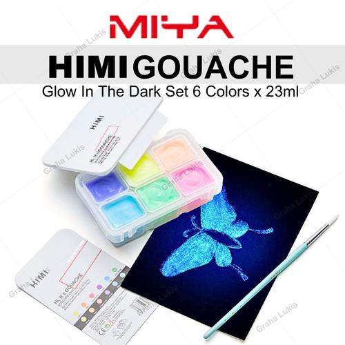 Jual Miya Himi Gouache Set 6 Colors x 23ml / Glow In The Dark - Cat ...