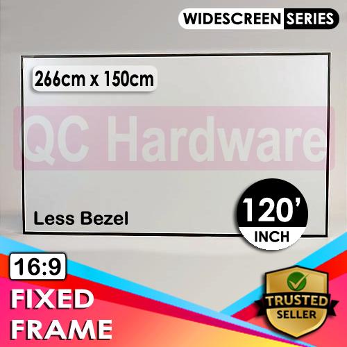 Jual Layar Proyektor Fixed Frame 120” 16:9 White Screen - Bezel Less ...