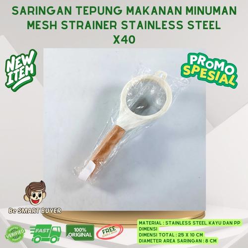Jual Saringan Tepung Makanan Minuman Mesh Strainer Stainless Steel X40 ...
