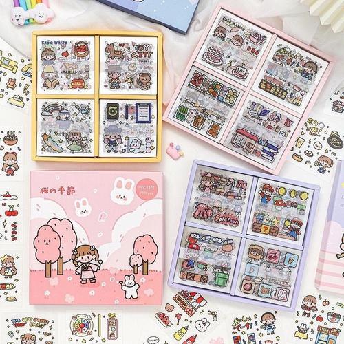 Jual (100Lembar) 1Box 100 Motif Stiker Tumblr Aesthetic Set/ Stiker ...