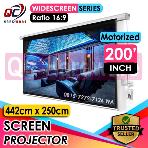 Jual Screen Projector Motorized 200" Ratio 16:9 - Layar Proyektor ...