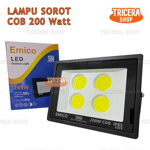 Promo Emico Lampu Sorot SMD LED COB 200 Watt SNI Waterproof IP65 untuk Dekorasi Acara / Panggung ...