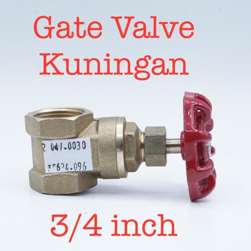 Jual Brass Gate Valve Kuningan 3/4 inch 3/4” Stop Kran Keran Putar Drat ...
