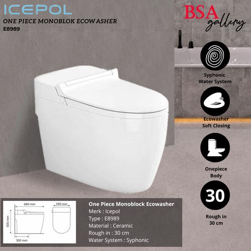 Jual KLOSET DUDUK ICEPOL MONOBLOK ONEPIECE IC 8989 KODOK MODEL TOTO PUTIH - Kota Bandung ...