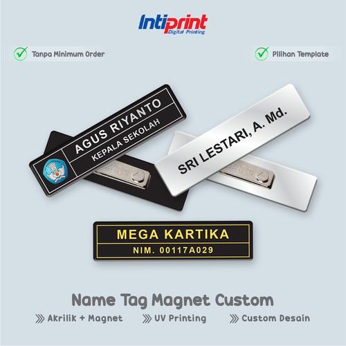 Jual Nametag Custom / Papan Nama Akrilik / Name Tag Magnet Print UV ...