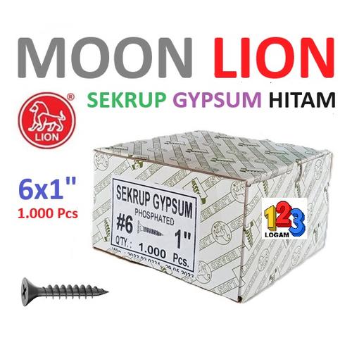 Jual #6x1" Inch, Sekrup Gypsum - Drywall Baut Hitam Moon Lion 1.000 Pcs ...