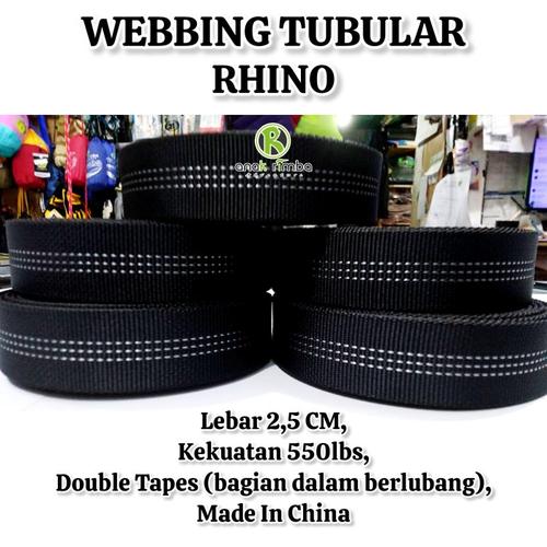 Jual WEBBING PANJAT TUBULAR RHINO PER METER TALI HARNESS TALI TUBUB NOT ...