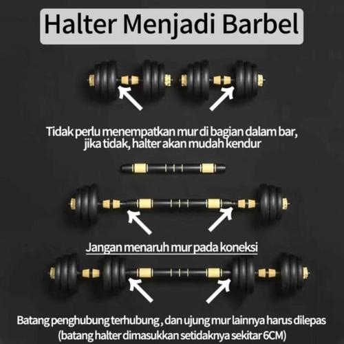 Jual DUMBBELL BARBEL SET PERALATAN FITNESS 40 KG BISA DISAMBUNG TIANG ...