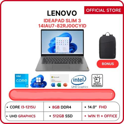 Jual LENOVO IDEAPAD SLIM 3 14IAU7 INTEL i3 1215U 8GB 512SSD W11+OHS - 8 ...