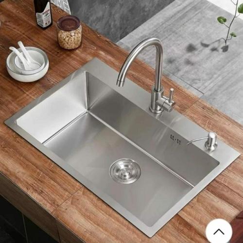 Jual kitchen sink 1 lubang 7545 komplit kran flexibel stainless - Kran ...