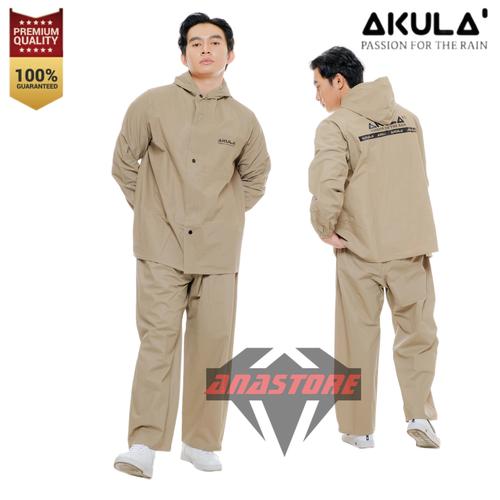 Promo JAS HUJAN PRIA WANITA BAHAN TEBAL ELASTIS ANTI REMBES BY AKULA - Cream, XL - Kab. Bekasi ...