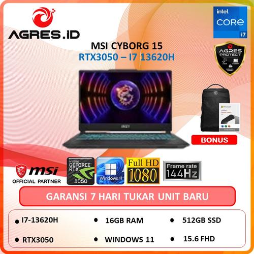 Promo MSI Cyborg 15 A13UCK RTX3050 I7- 13620H 16GB 512GB w11 15" 144hz ...