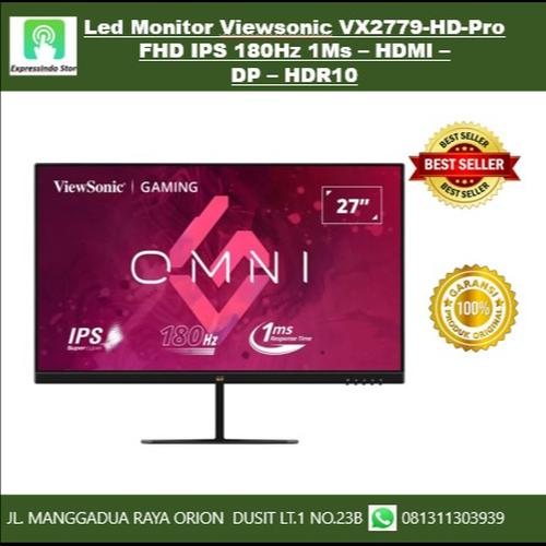 Jual VIEWSONIC VX2779-HD-PRO ( FHD IPS 180HZ 1MS - HDMI - DP - HDR 10 ) - Jakarta Pusat ...