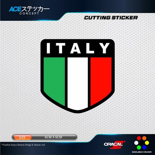 Jual Sticker Cutting Decal Bendera Italy Stiker Body Mobil Motor - Kota ...