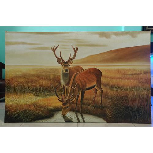 Jual Lukisan Sepasang Rusa Ukuran 85x135 cm - no frame - Kab. Bandung ...