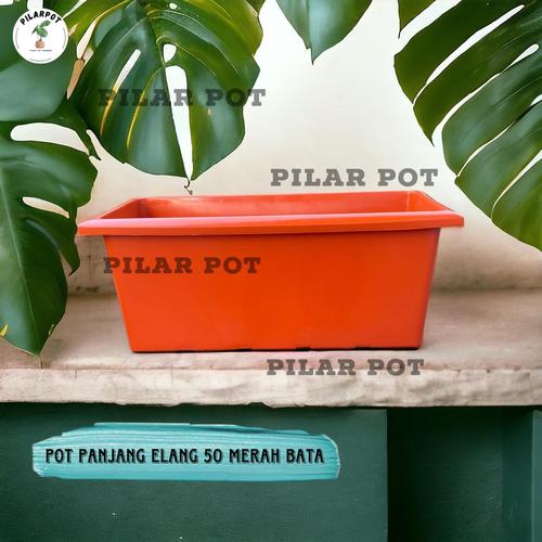 Promo Pot Bunga Tanaman Persegi Panjang Egp 50 Cm Merah Bata - EGP 50 ...