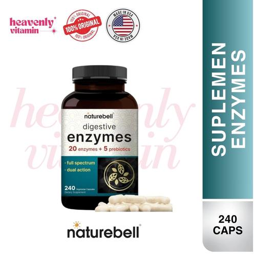 Jual Naturebell Digestive Enzymes with Prebiotics - 240 Veggie Capsules ...