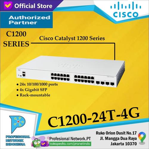 Promo Cisco C1200-24T-4G Smart Switch, Catalyst 1200 24-port GE, 4x1G ...