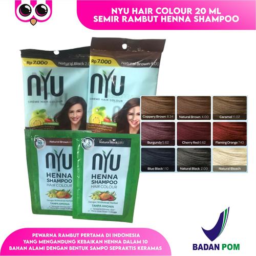 Jual NYU HAIR COLOUR 20 ML SEMIR RAMBUT HENNA SHAMPOO CAT PEWARNA ...