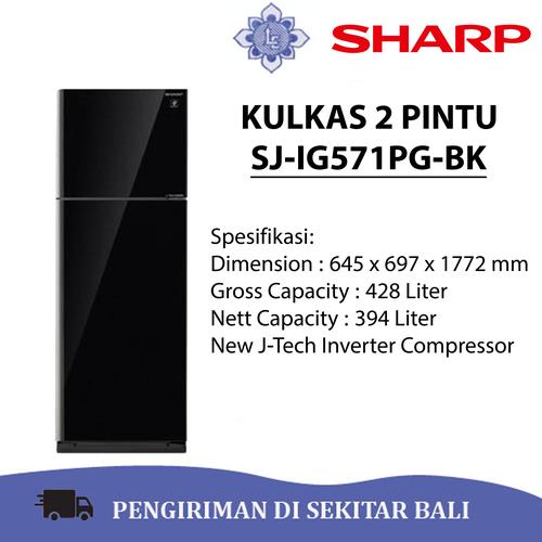 Jual Kulkas 2 Pintu Inverter Glass Door 428 Liter Sharp SJ-IG571PG-BK ...
