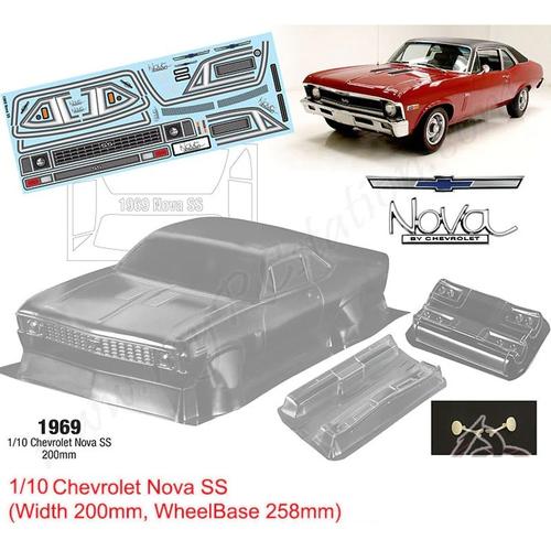 Jual Clear Body 1969 Chevrolet Nova SS Pony 200mm Rc Drift 1/10 Rally ...