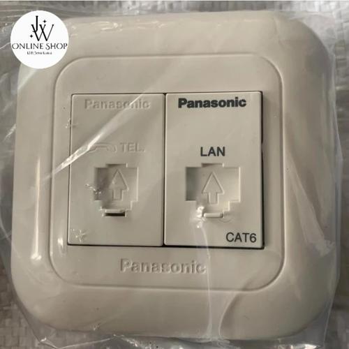 Jual Faceplate Data RJ45 Cat.6 1 Port include modular + Outlet Telepon ...