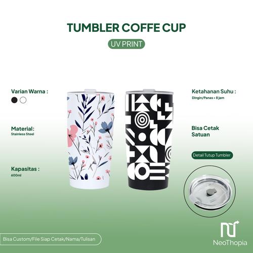 Jual Tumbler Custom Coffee Cup Stainless 600ml Cetak Uv Print Full ...