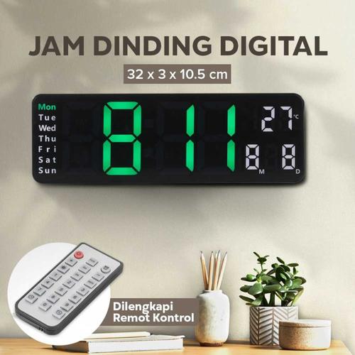 Jual Jam Digital Tempel Dinding Smart Alarm LED Clock Modern Minimalis ...