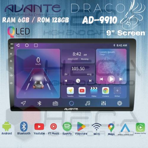 Jual Avante Draco AD-9910 Qled 6/128 GB 9" Head Unit Tape Android Mobil ...
