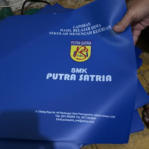 Jual map raport logo sablon warna isi dalam 10 kantong untuk pesanan 30 ...