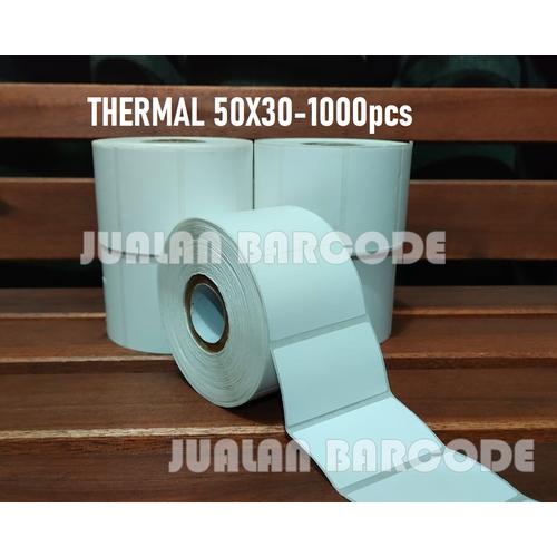 Jual Stiker Kertas Label Barcode Thermal ukuran 50x30mm - 50 x 30 mm ...