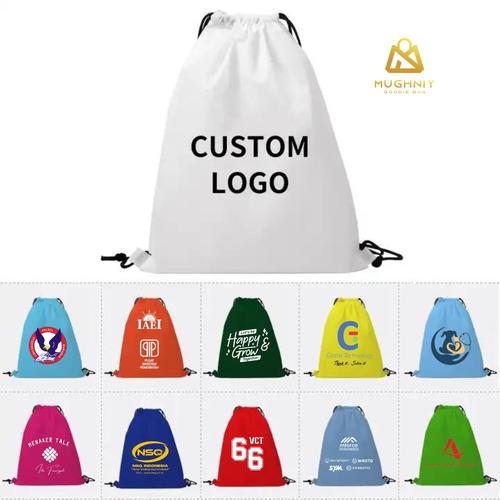 Jual Tas Ransel Serut Gymsack Bag Kain Taslan Custom Sablon- Drawstring ...