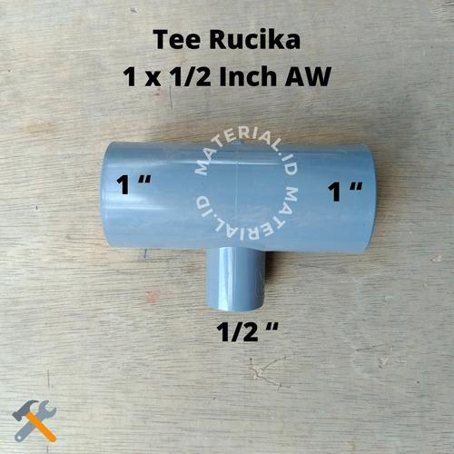 Jual Tee Sambungan Pipa Pralon Rucika 1 x 1/2 AW Inch in " Paralon Peralon Sambungan Pipa Cabang ...