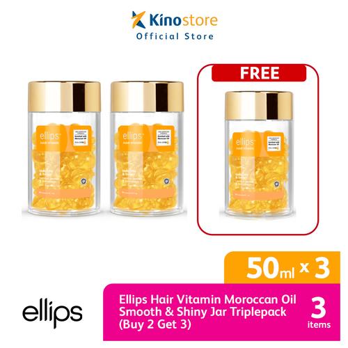 Promo Ellips Hair Vitamin Moroccan Oil Smooth & Shiny Jar 50 x 1 ml ...