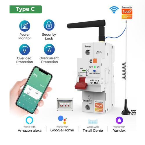 Jual SMATRUL MCB 63A Tuya Wifi Smart Circuit Breaker Short Circuit ...