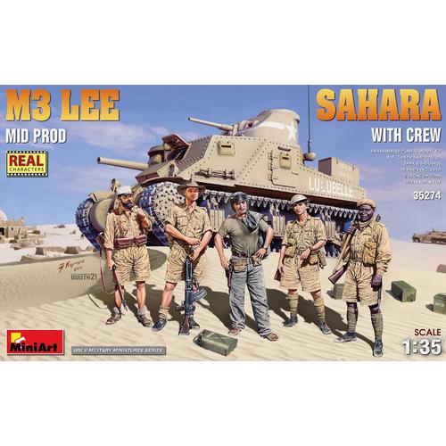 Jual 1/35 military modelkit MINIART M3 LEE SAHARA WITH CREW MID PROD ...