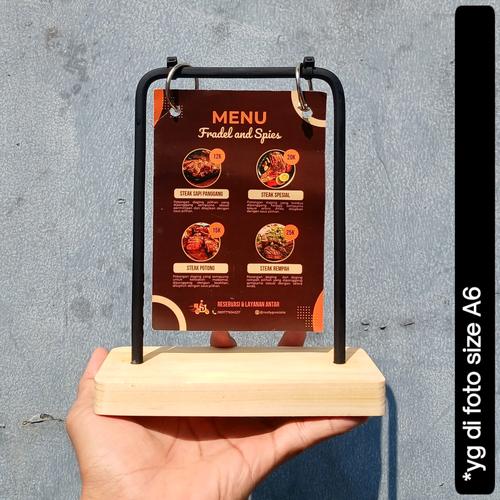 Jual Tempat Menu Holder Menu / Nomor meja / stand menu kayu cafe ...