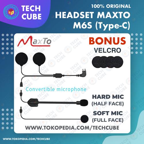 Promo Headset Earpiece Mic Speaker Type C Bracket Clamp Intercom MAXTO M6S Type Tipe C - All ...