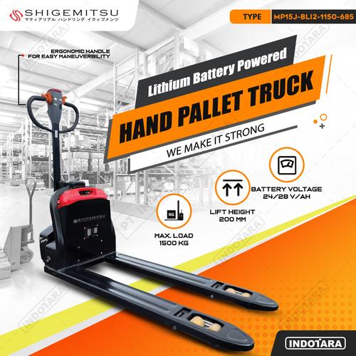 Promo Shigemitsu Electric Hand Pallet 1.5Ton MP15J-BLI2-1150-685 Cicil ...