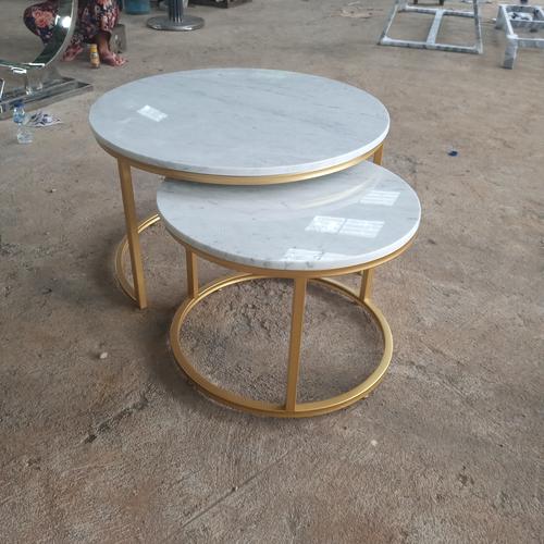 Jual Meja tamu nesting set kaki besi top marmer carara/Meja tamu set ...
