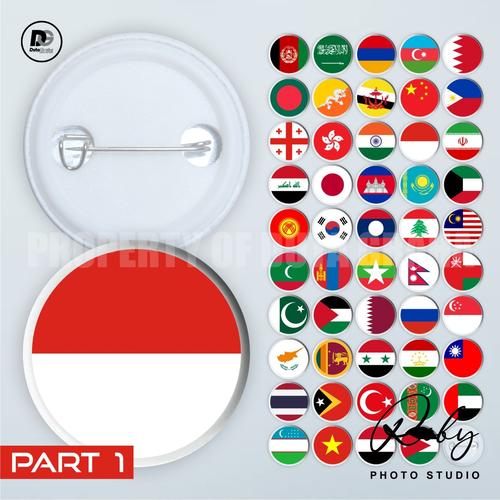 Jual [PIN PRESS] BENDERA NEGARA ASIA Pin Button Bros ASIA PART 1 ...