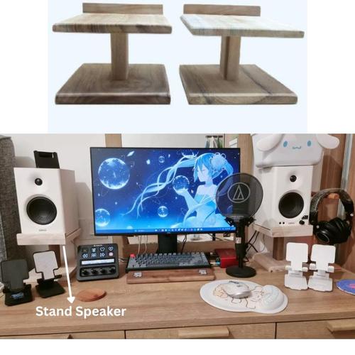 Jual wood stand speaker monitor computer speaker stand table monitor ...