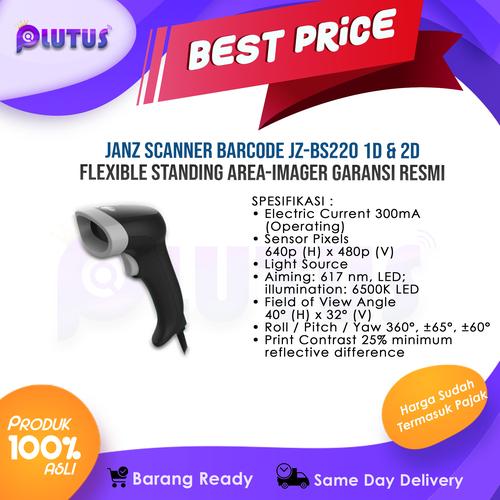 Jual Janz Scanner Barcode JZ-BS220 1D & 2D Flexible Standing Area ...